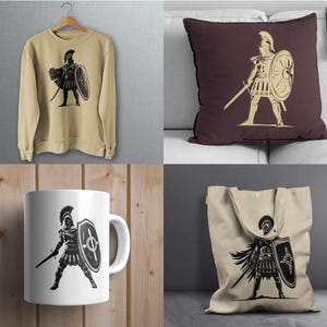 Spartan Warrior SVG Bundle Collection, Ancient Roman Soldier Silhouette ...