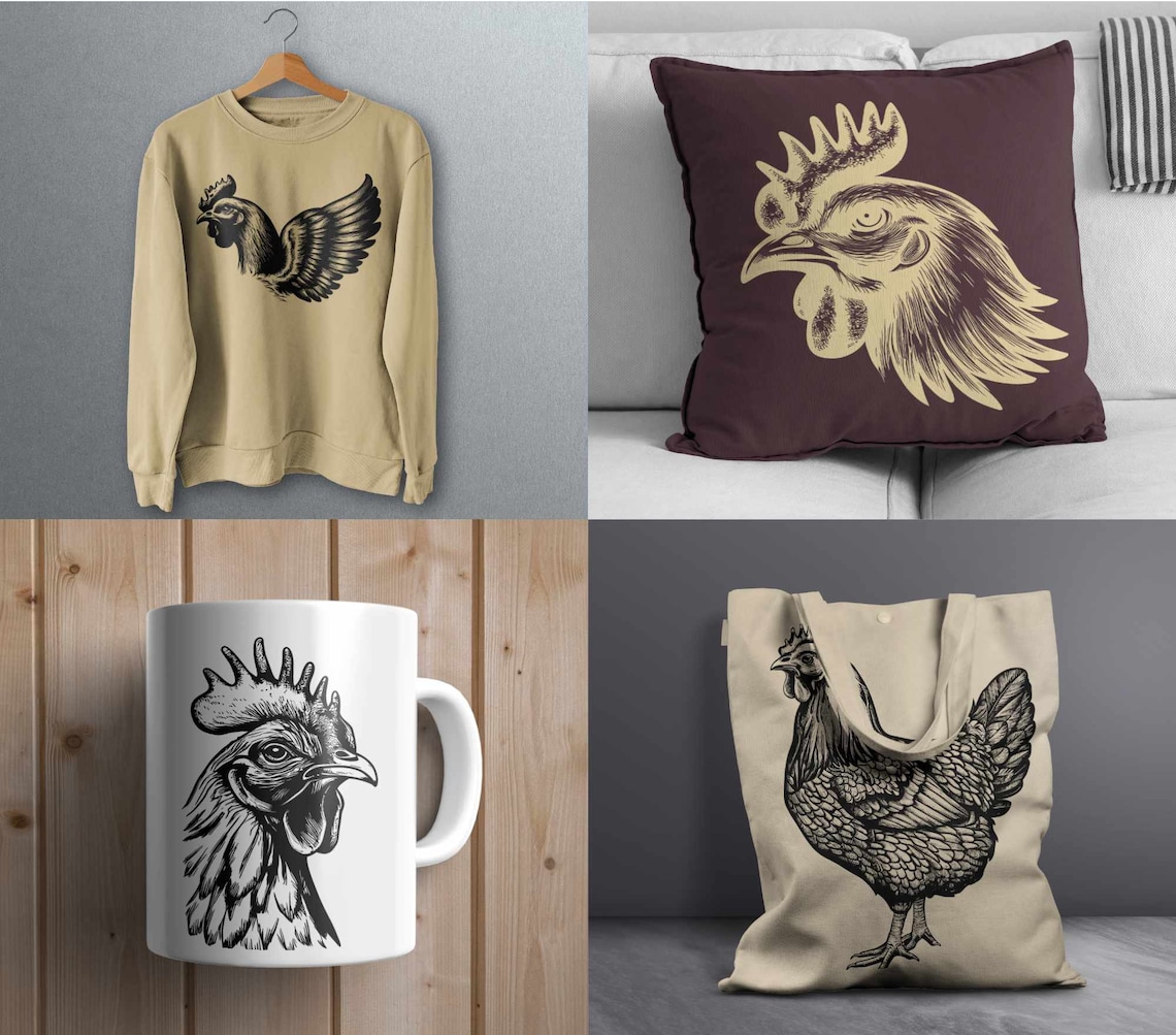 Chicken Hen SVG Bundle, Digital PNG Files, Farmhouse SVG, Hen Clipart ...