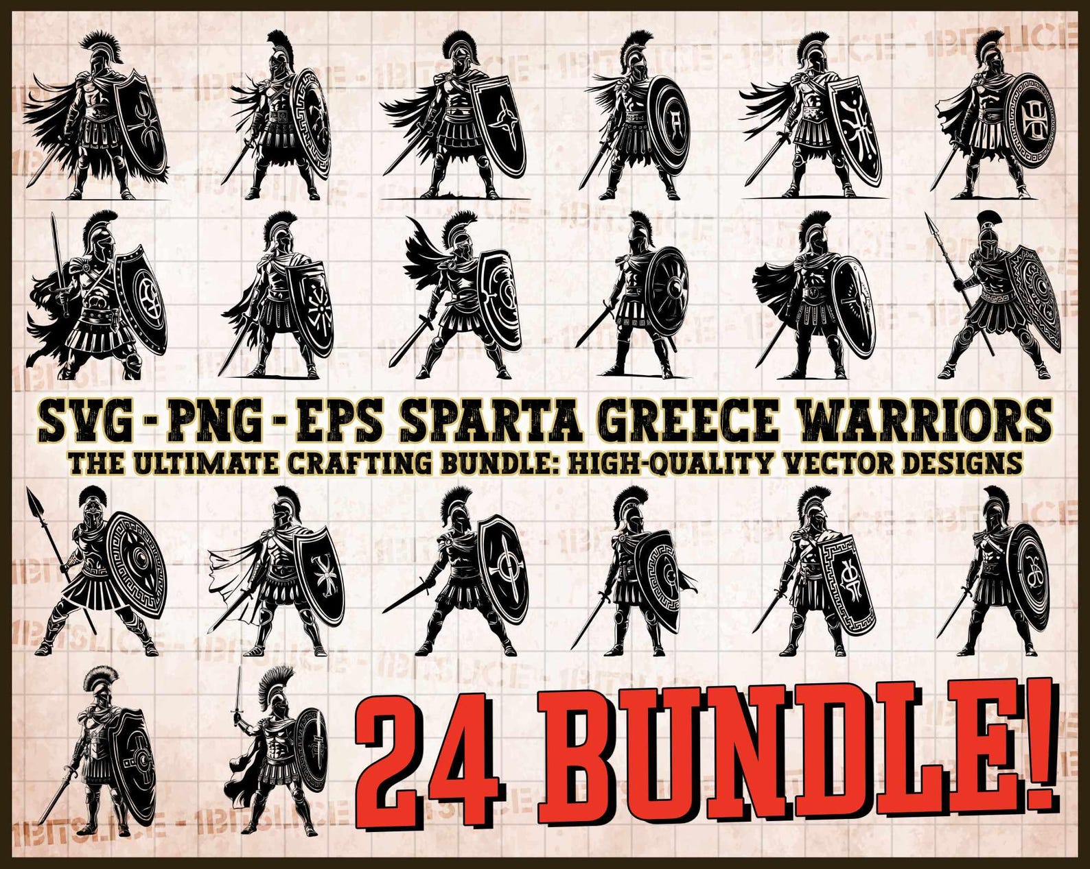 Spartan Warrior SVG Bundle Collection, Ancient Roman Soldier Silhouette ...