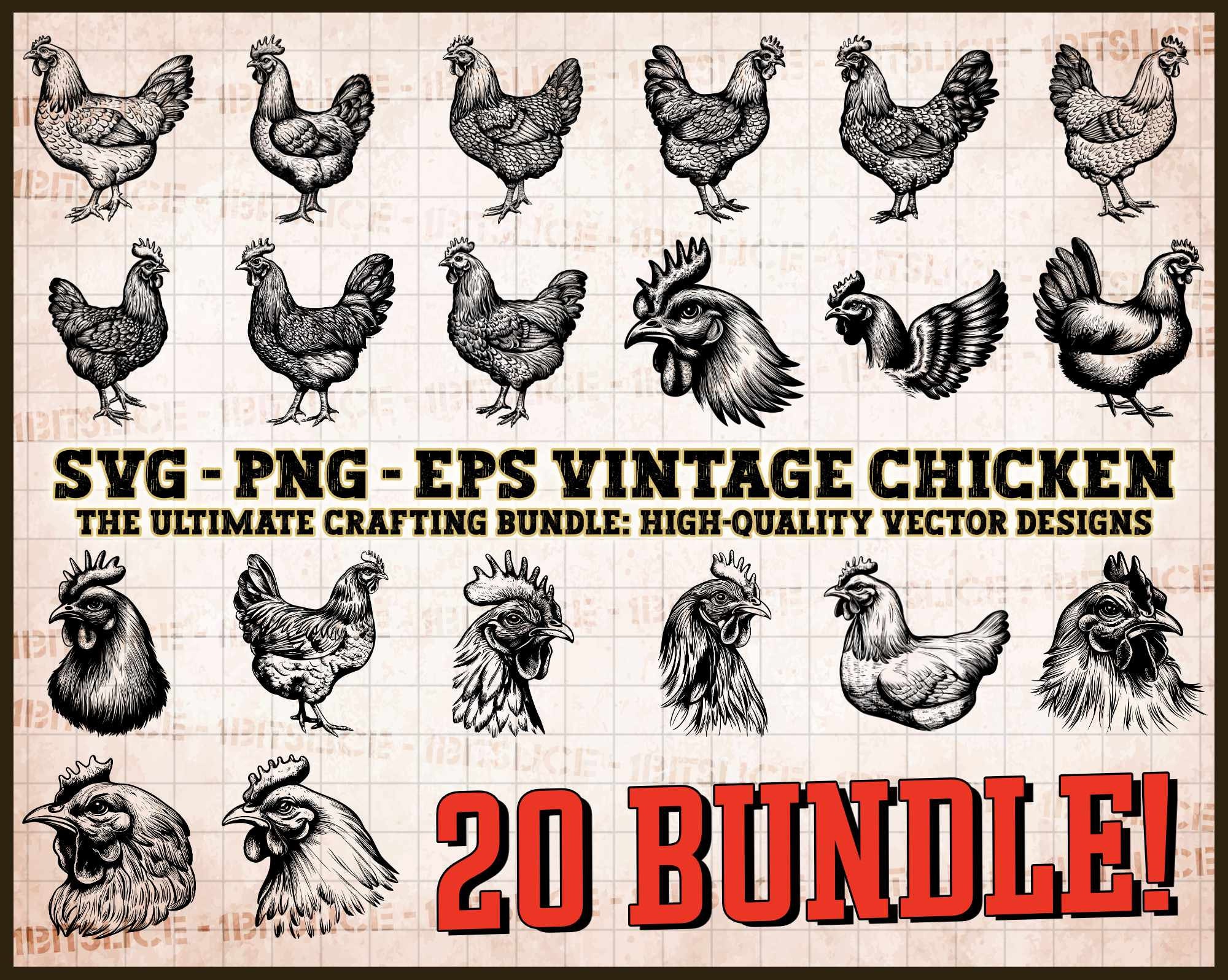 Chicken Hen SVG Bundle, Digital PNG Files, Farmhouse SVG, Hen Clipart ...