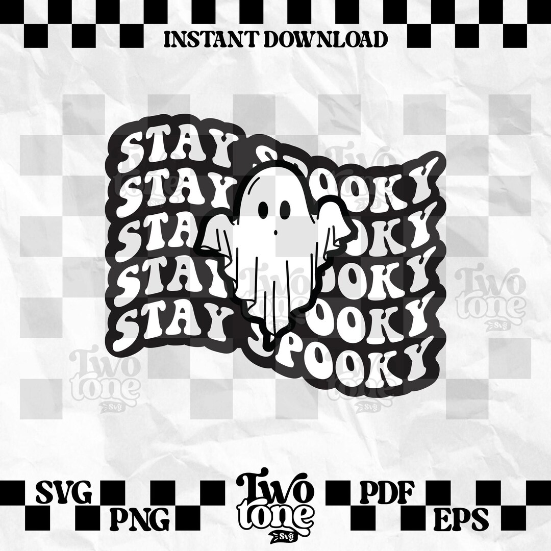 Stay Spooky Ghost SVG: Trendy Halloween Design (digital Download) - Etsy