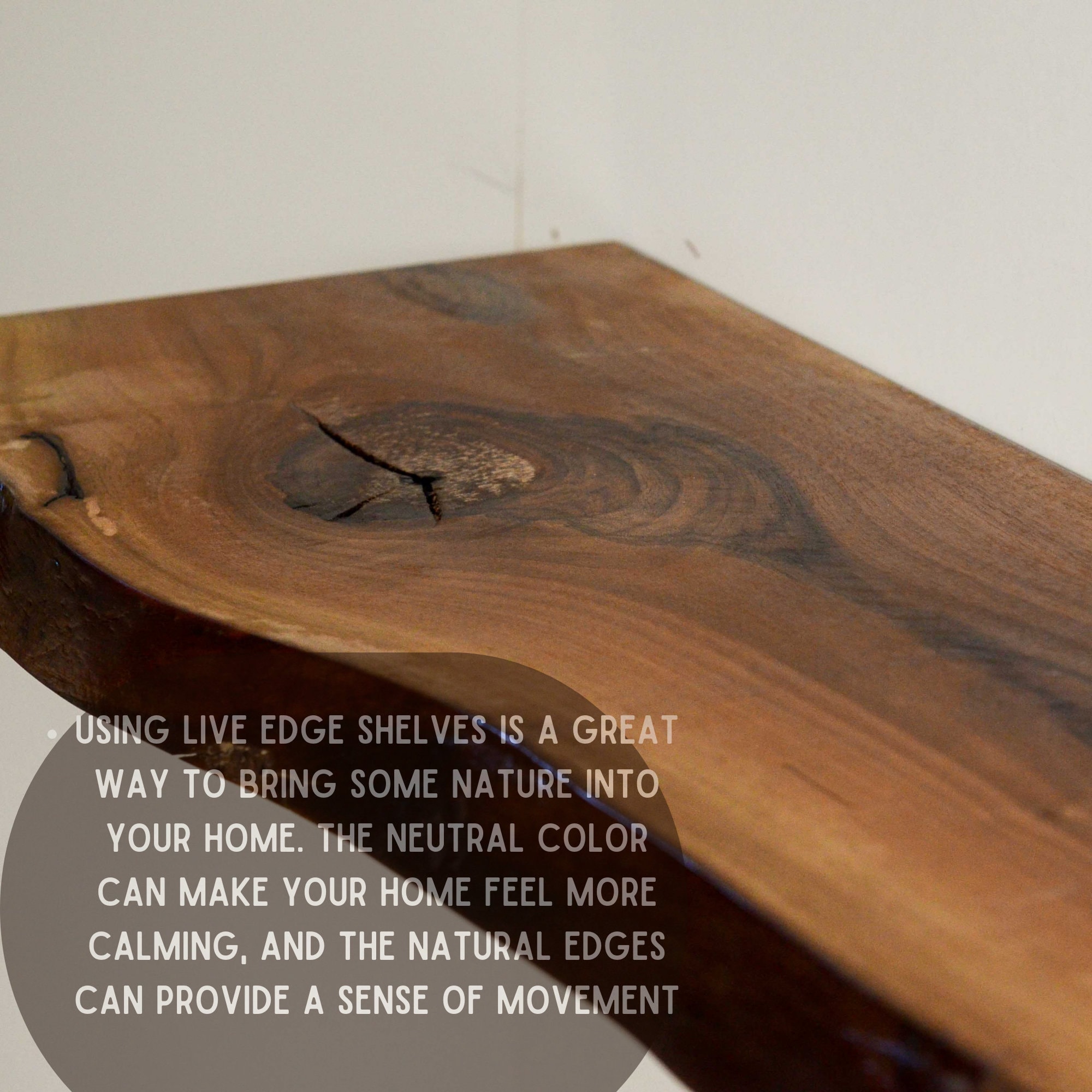 Rustic Home Live Edge New Home Rustic Floating Shelf Wall Mount Live ...