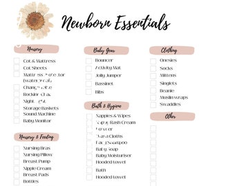 Newborn Checklist / Baby Checklist / Template / Neutral Rainbow ...