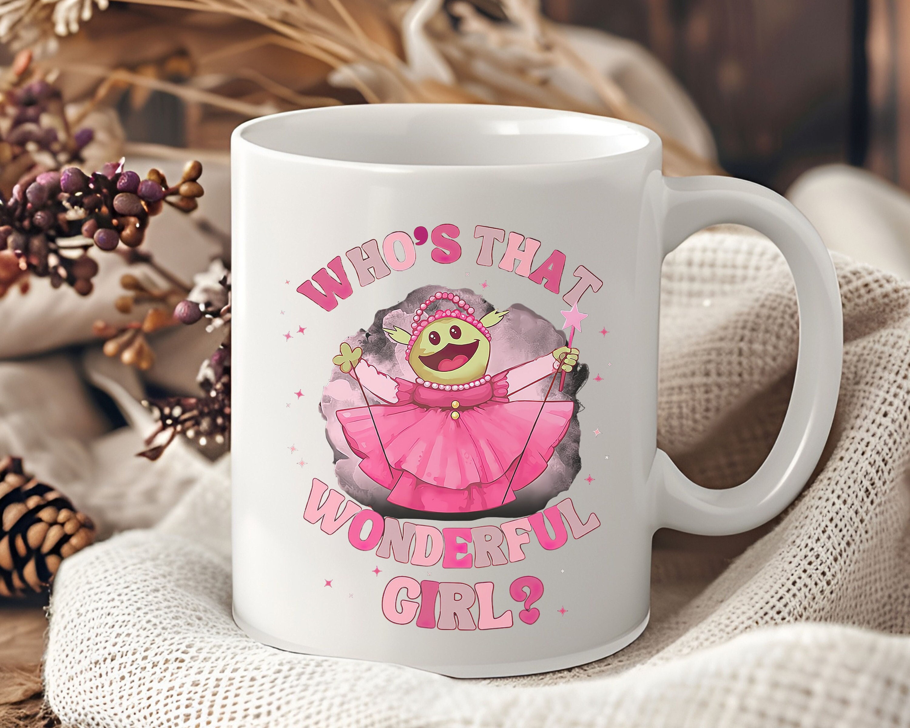 Whos That Wonderful Girl Mug, Mona Nanalan Mug, Wonderful Girl Coffee ...