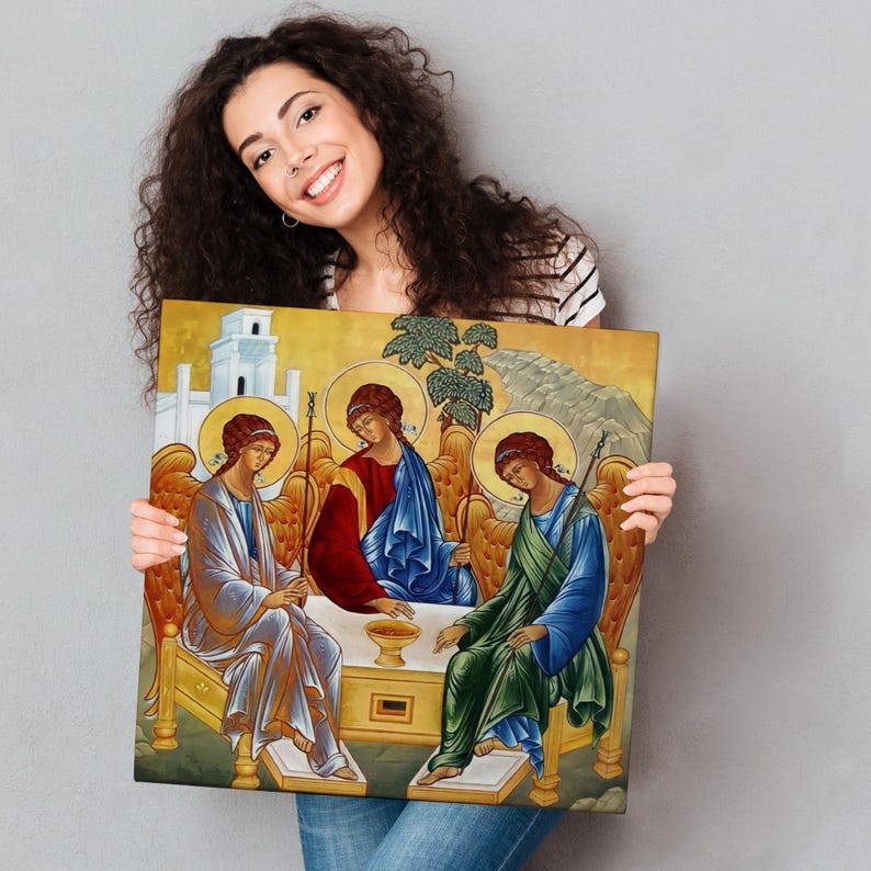 Holy Trinity by Andrei Rublev Canvas Print, Christian Church Gift ...