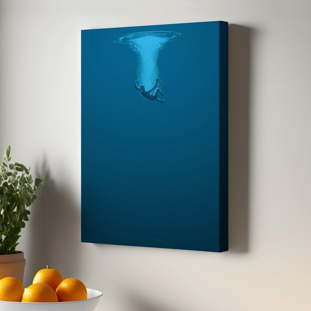 Child Falling İnto the Sea Canvas Painting, "everyone Drowns While ...