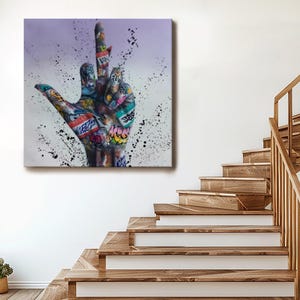Middle Finger Movement Street Art, Canvas Print, Graffiti Middle Finger ...
