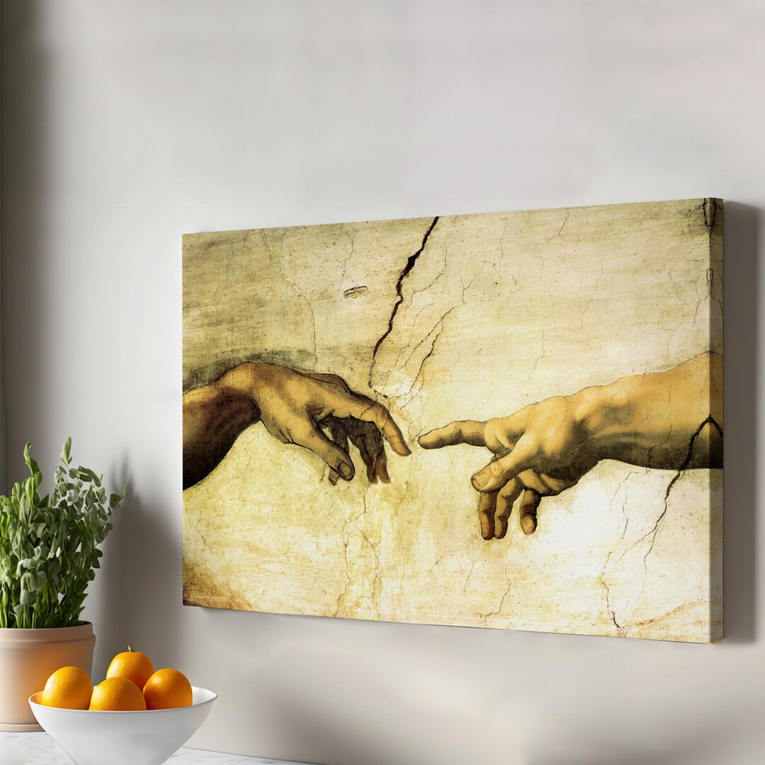 The Creation of Adam, Religious Canvas Wall Art, Religious Canvas Print ...