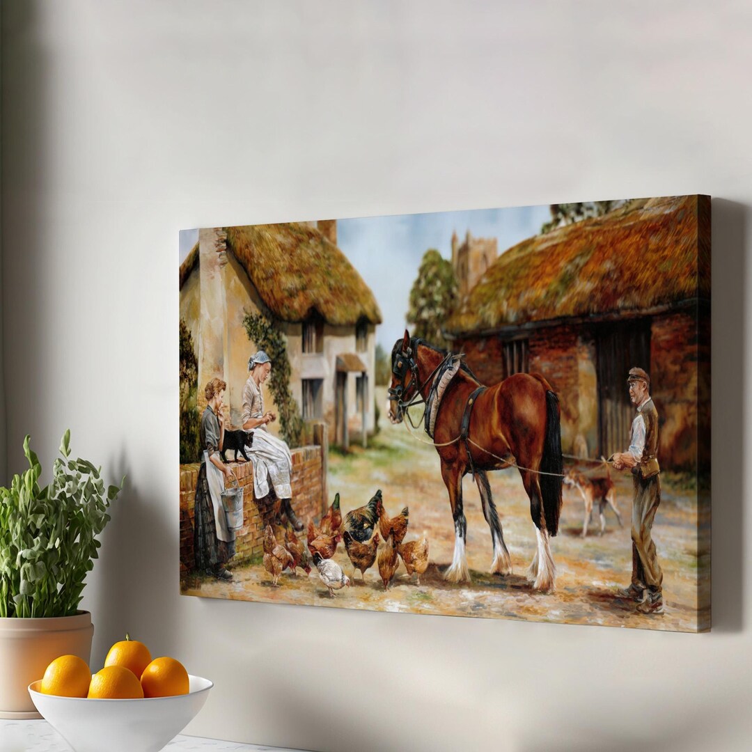 Medieval German Village Wall Art, Home Decor Canvas, Canvas Room Decor ...