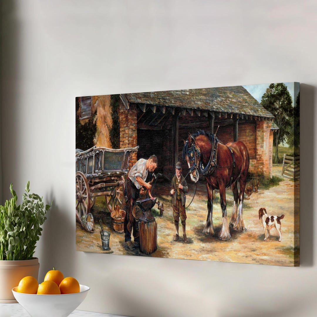 Medieval German Village Life Art, Framed Canvas Wall Art, Classic ...