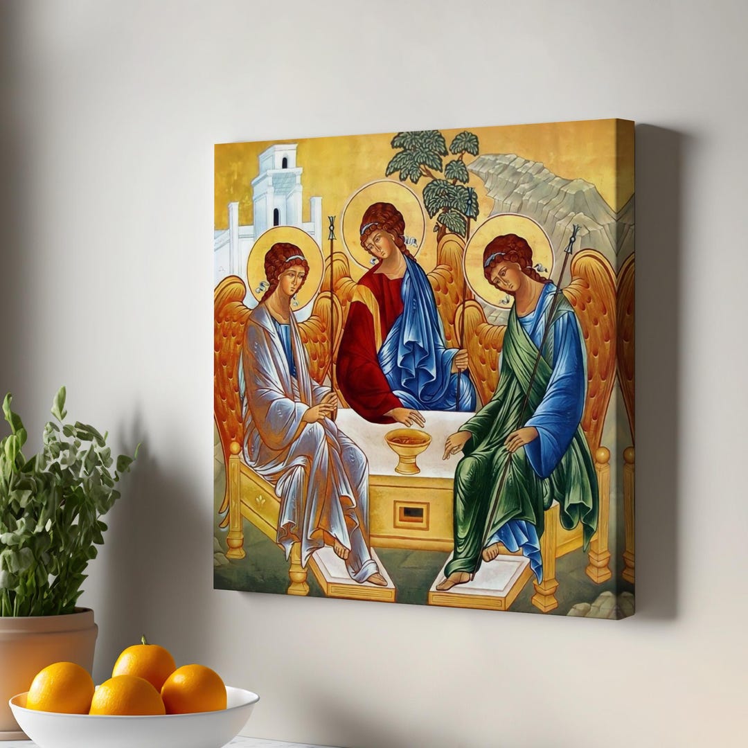 Holy Trinity by Andrei Rublev Canvas Print, Christian Church Gift ...