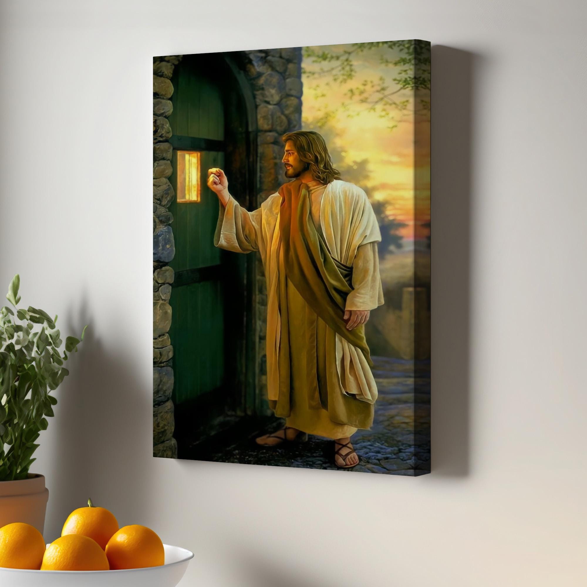Jesus Christ Knocking on the Door, Christian Wall Art, Church Gift ...