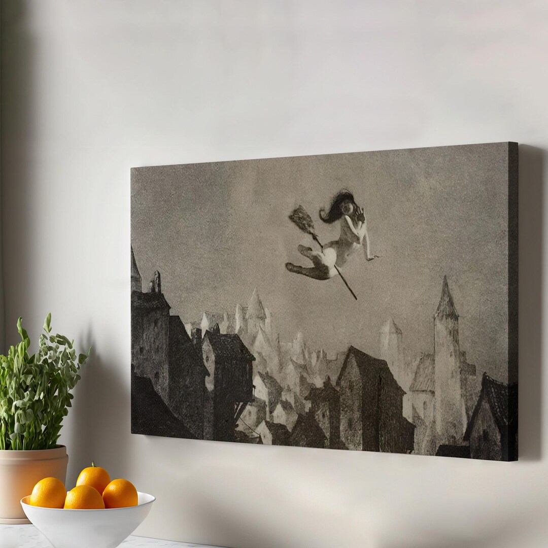American Nightmares Print, Sabbath Ritual, Witch Flight Canvas Print ...
