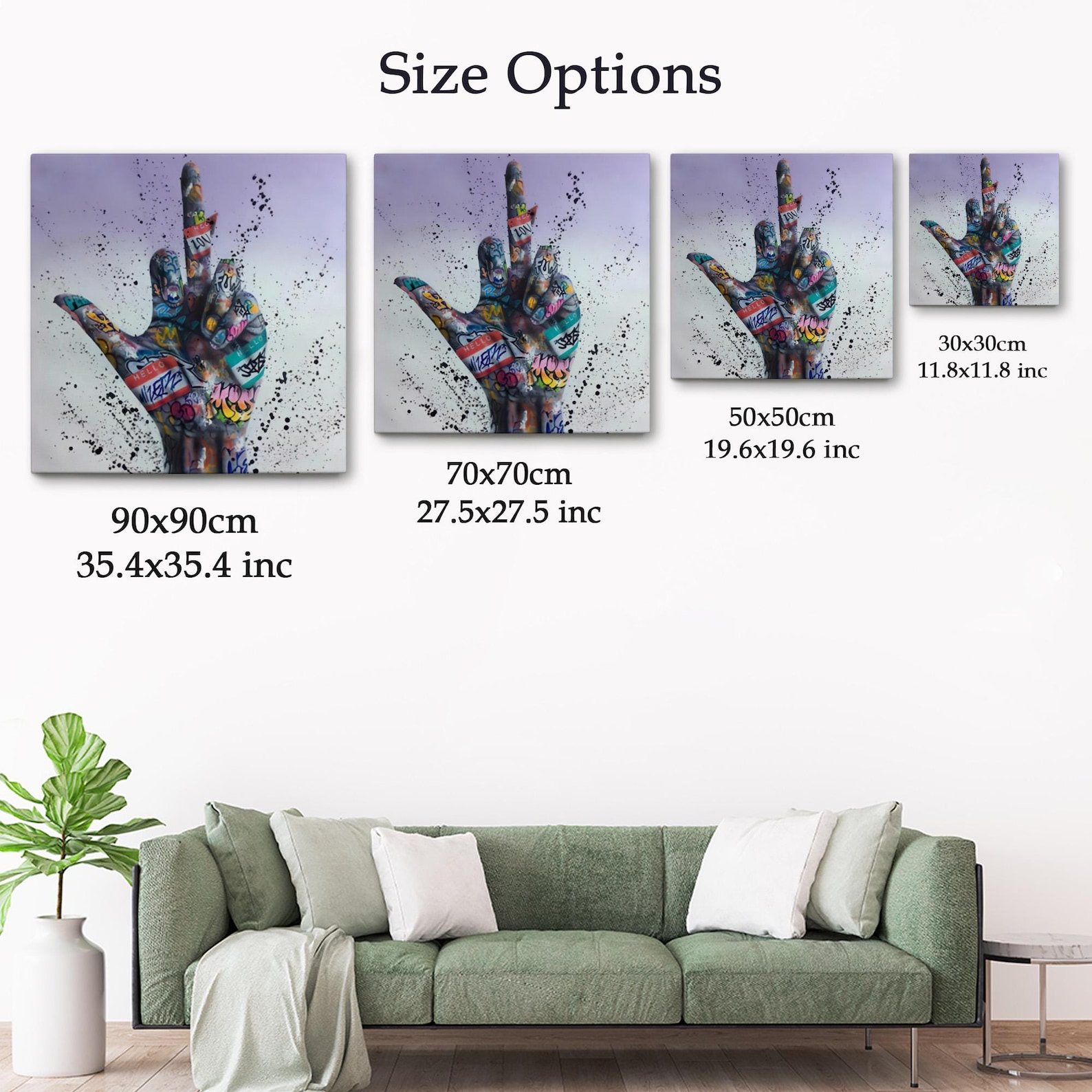 Middle Finger Movement Street Art, Canvas Print, Graffiti Middle Finger ...