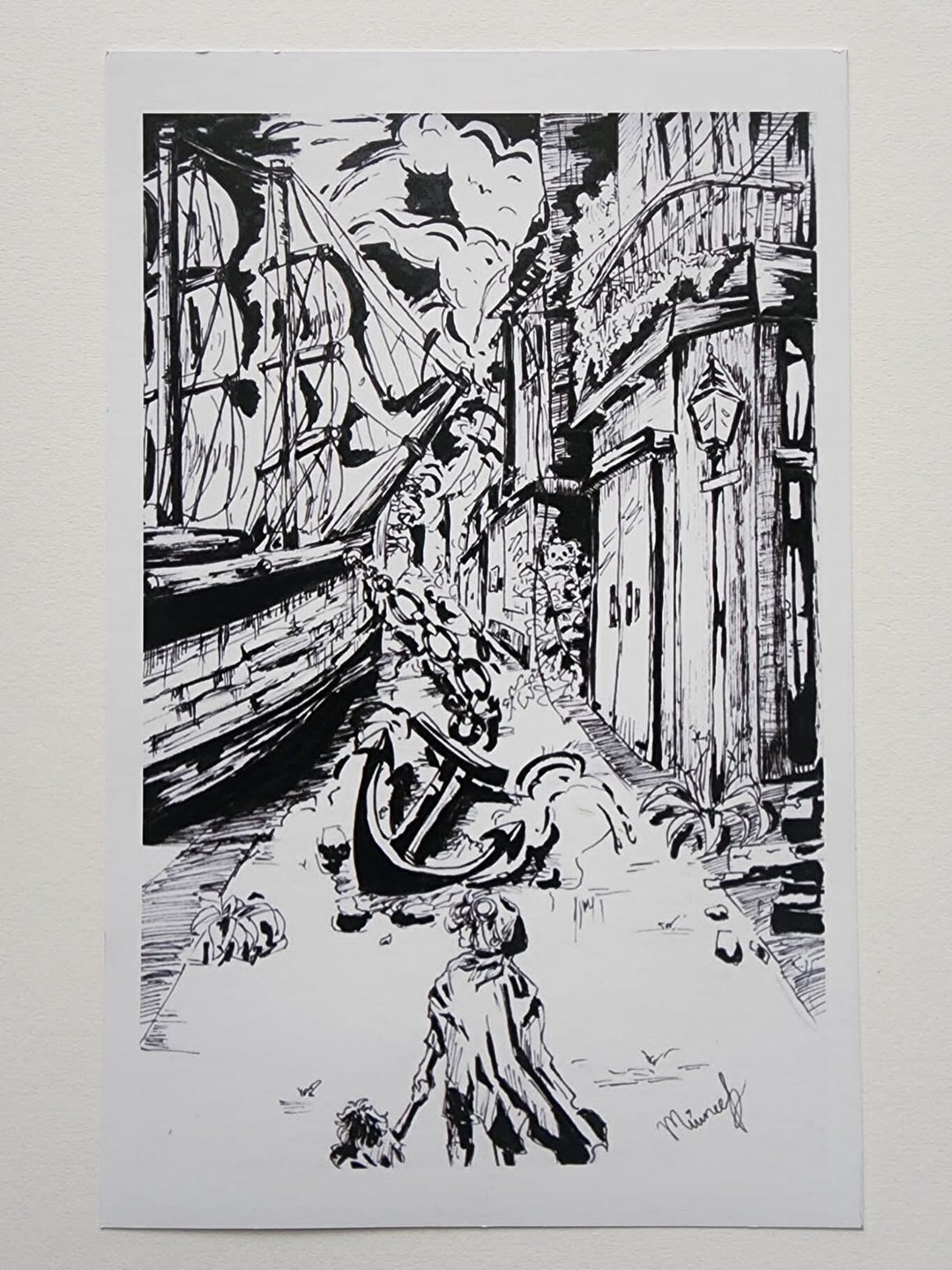 Shipwrecked Town Ink Print Ink Print Ink Art Print - Etsy