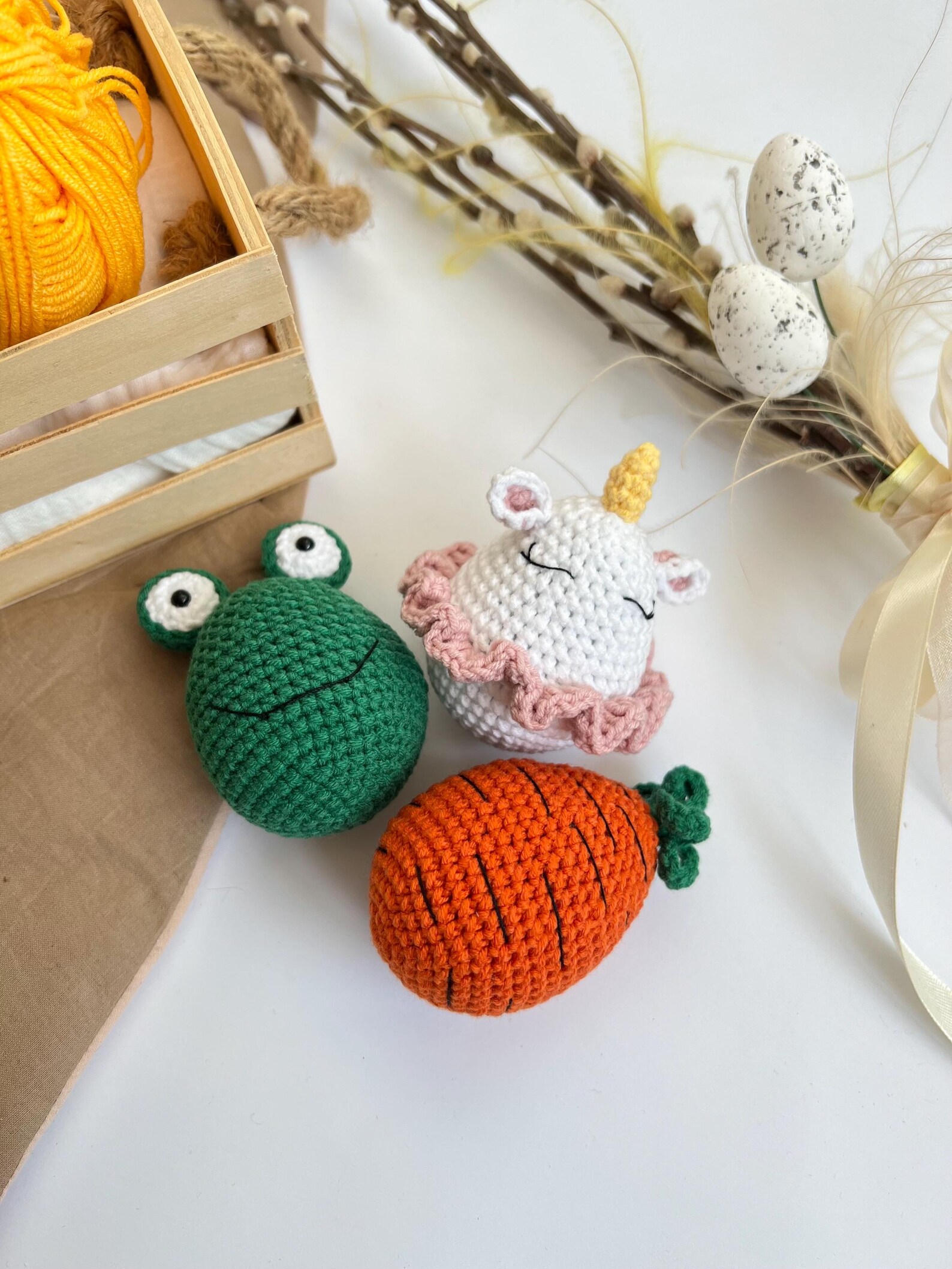 Baby First Easter Basket Stuffers: Easter Egg Rattle, Crochet Carrot ...