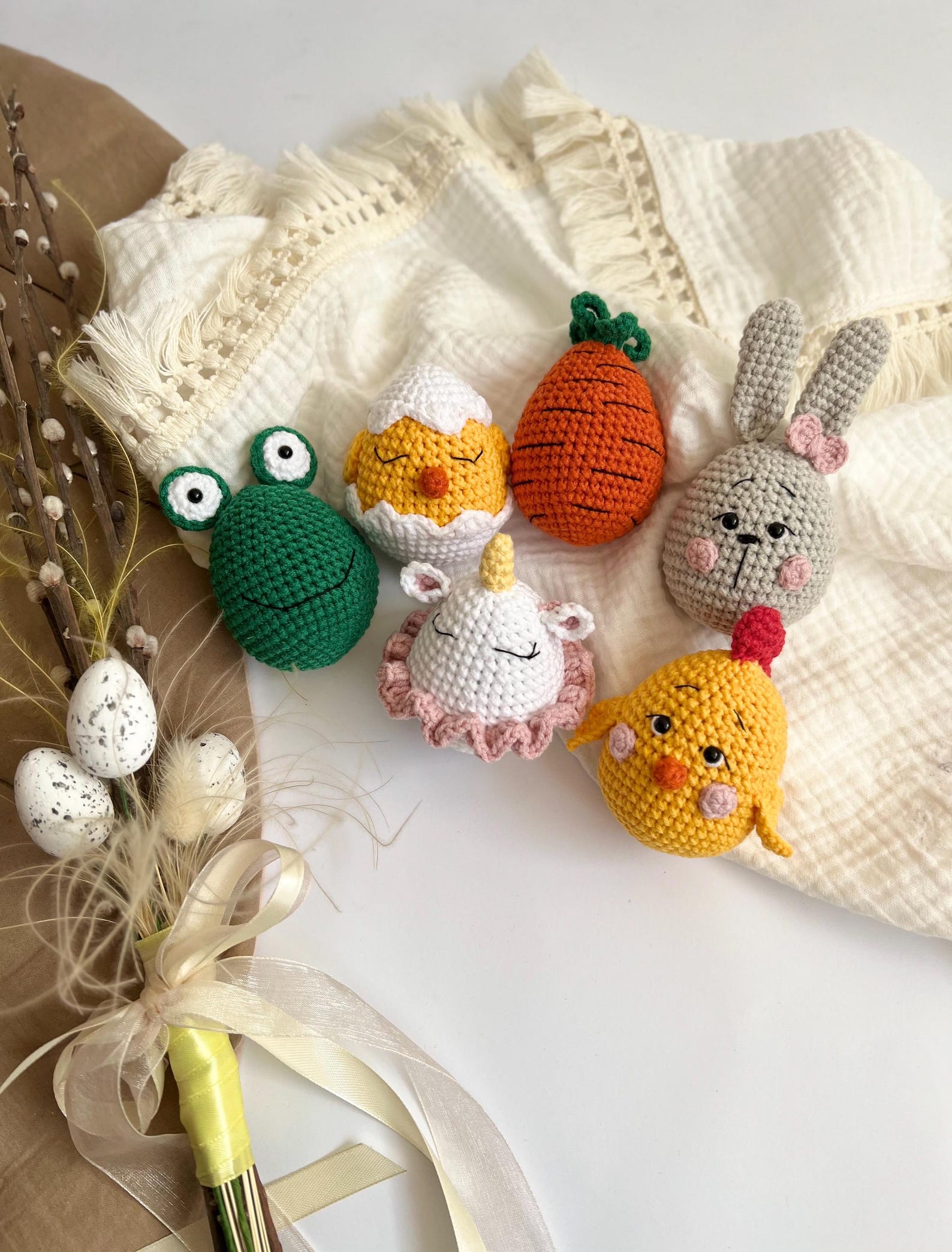 Baby First Easter Basket Stuffers: Easter Egg Rattle, Crochet Carrot ...