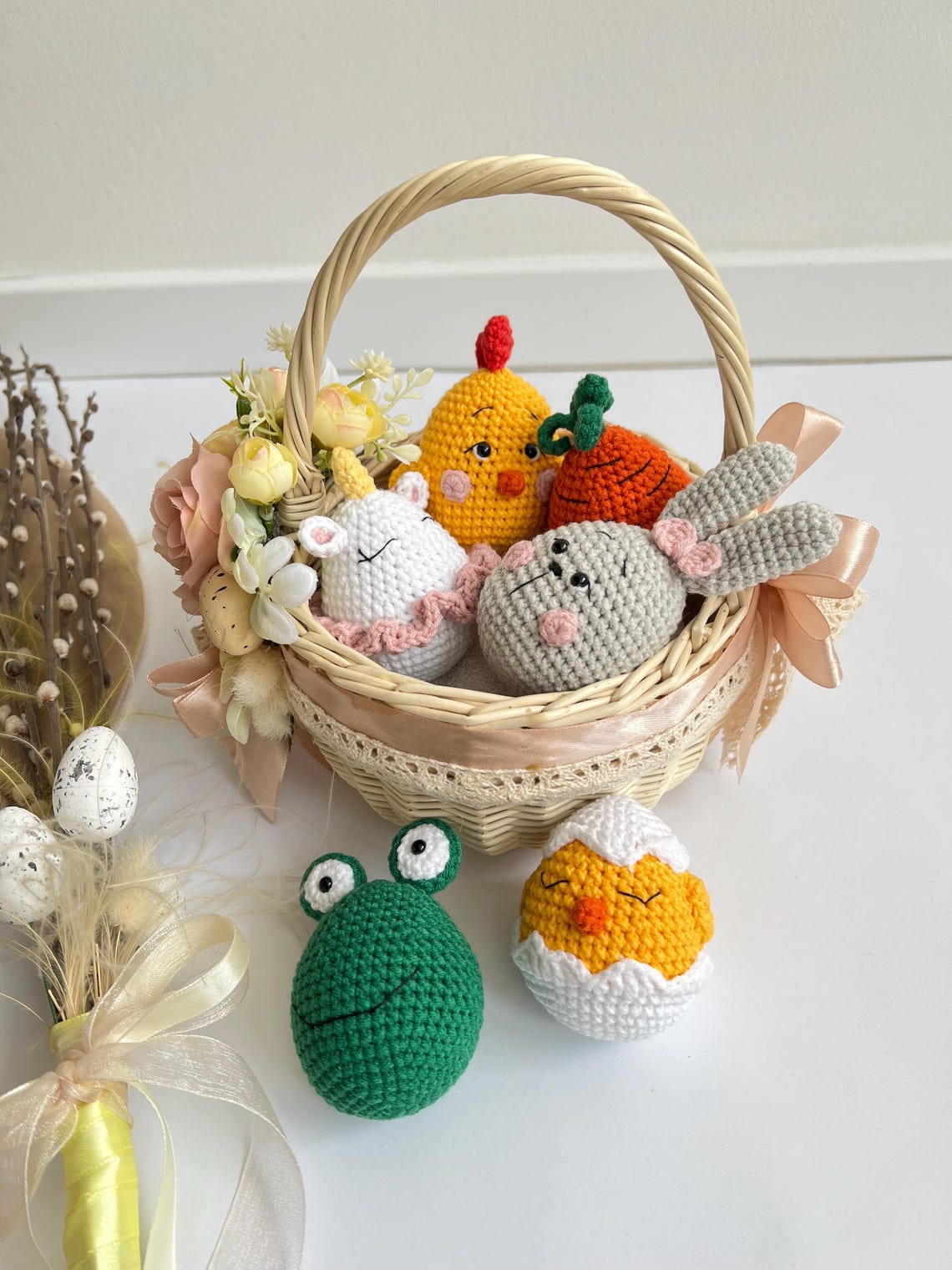 Baby First Easter Basket Stuffers: Easter Egg Rattle, Crochet Carrot ...