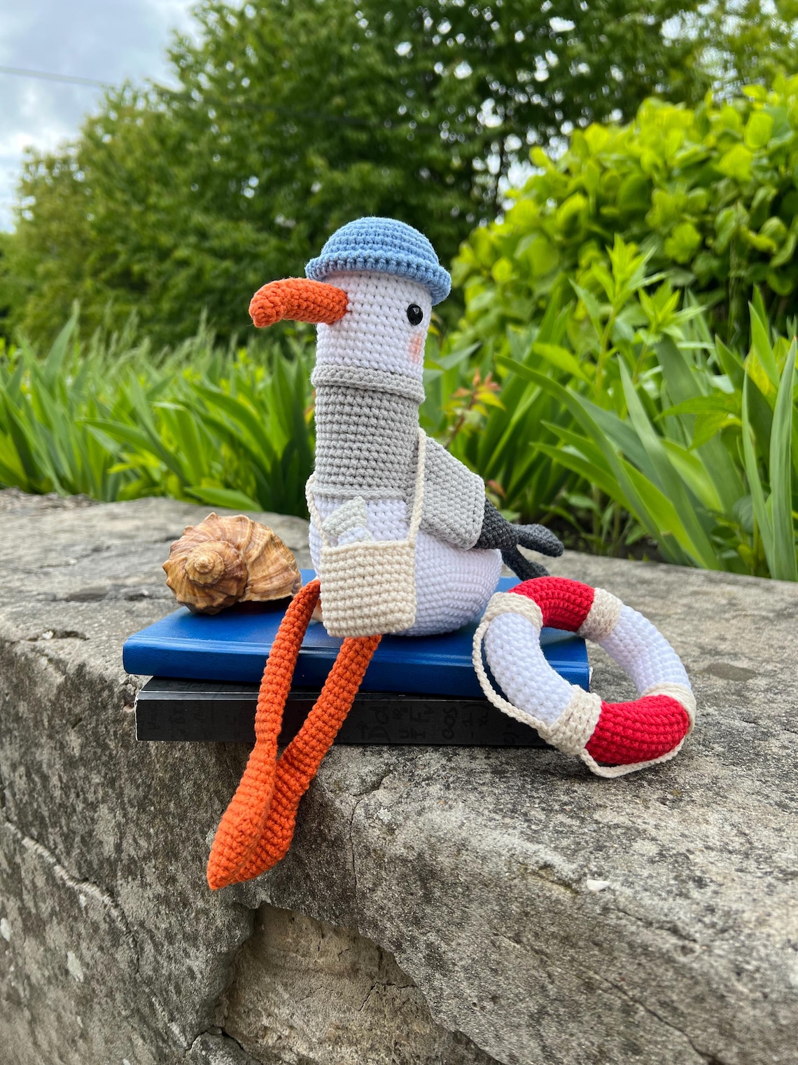Crochet Plush Seagull With Bag, Ocean Nursery Toy, Organic Soft Stuffed ...