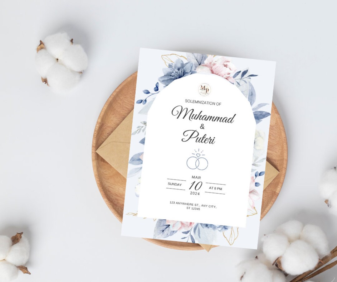 Solemnization of Wedding Card Printable Wedding Card Newlywed Card ...