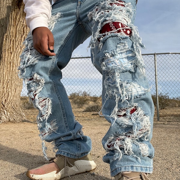 Patched Jeans - Etsy