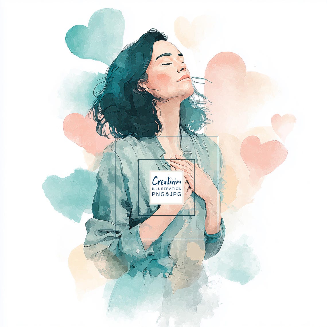 10 Mindfulness Watercolor Woman Printable, Self Love Wall Art, Mental ...
