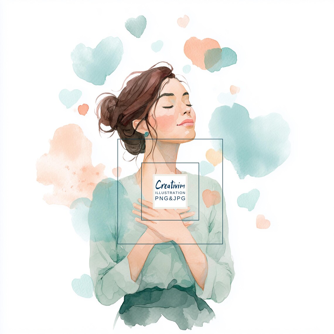 10 Mindfulness Watercolor Woman Printable, Self Love Wall Art, Mental ...