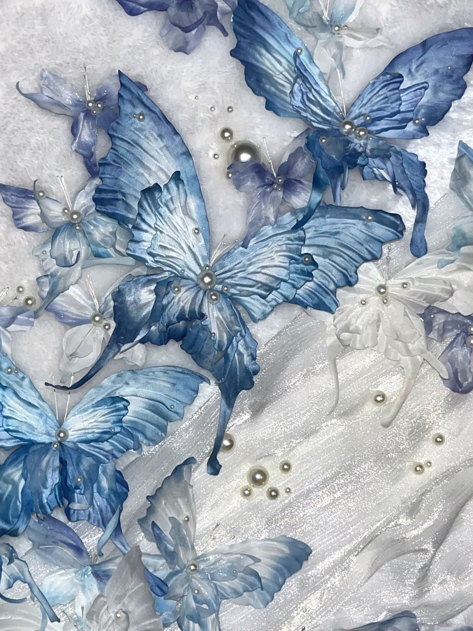 Blue Butterfly Embroidery Woven Wall Hanging, Elegant Home Décor ...