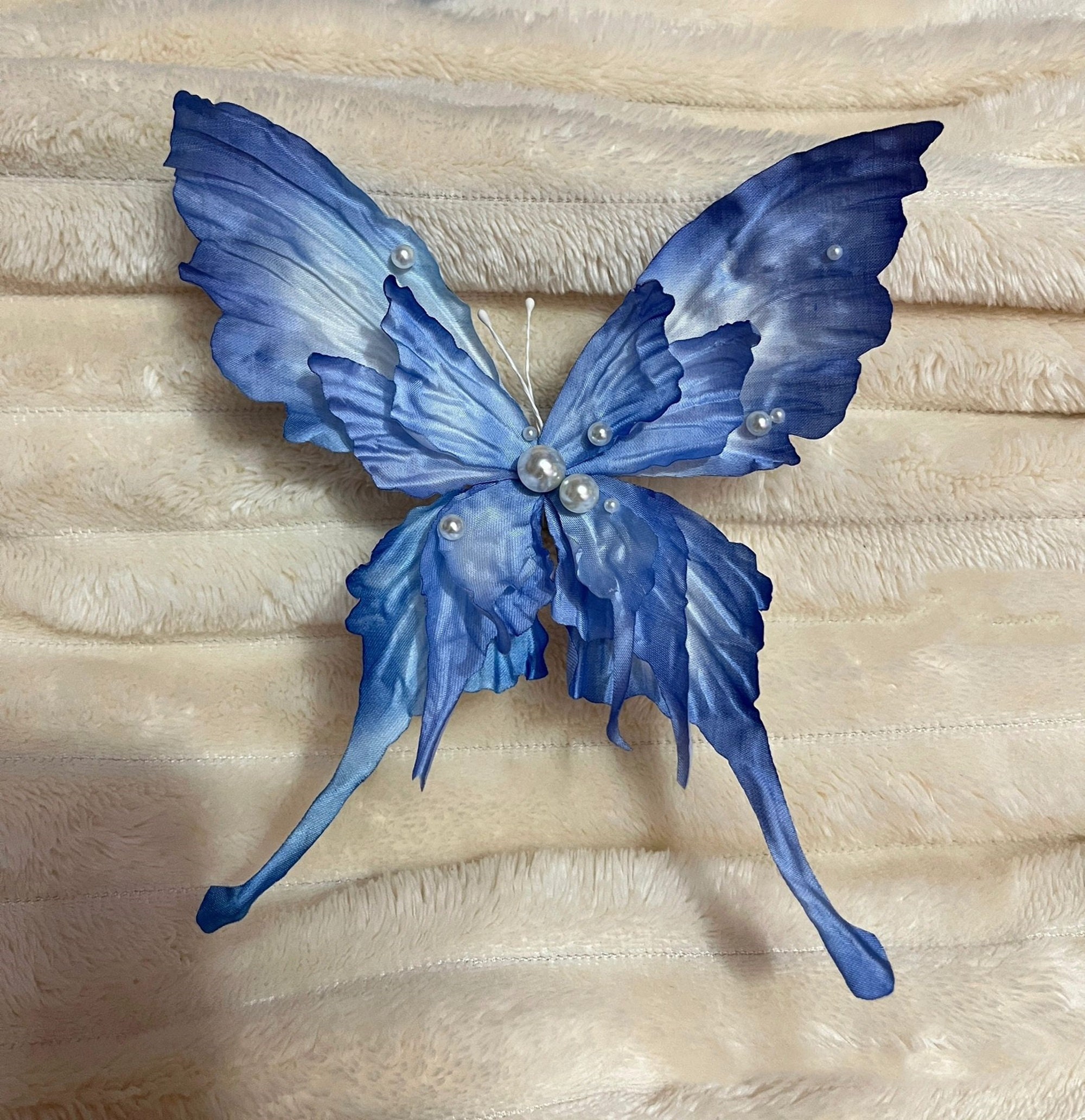 Blue Butterfly Embroidery Woven Wall Hanging, Elegant Home Décor ...