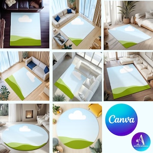 20X Rug Mockup Bundle for Canva | Customizable Rug Display Templates ...