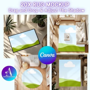 20X Rug Mockup Bundle for Canva | Customizable Rug Display Templates ...