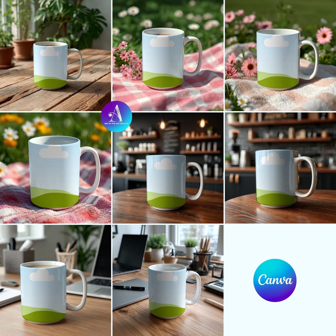 15oz Accent Mug Mockup Bundle: Canva Template (digital Download) - Etsy