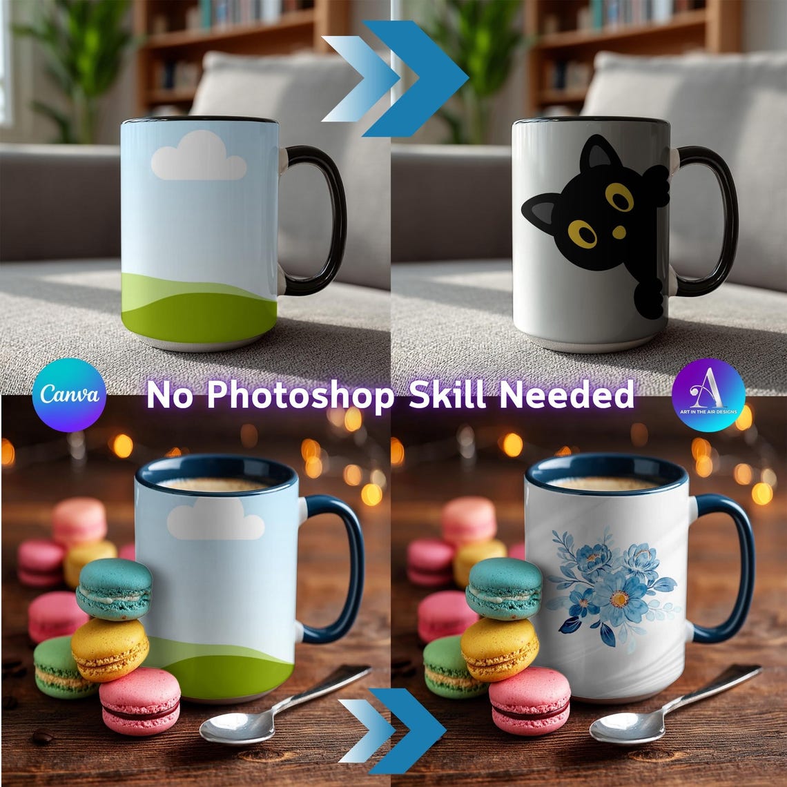15oz Accent Mug Mockup Bundle: Canva Template (digital Download) - Etsy