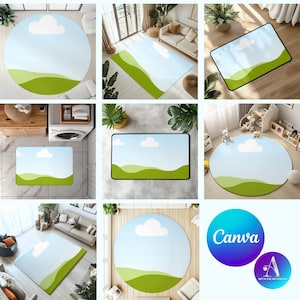 20X Rug Mockup Bundle for Canva | Customizable Rug Display Templates ...