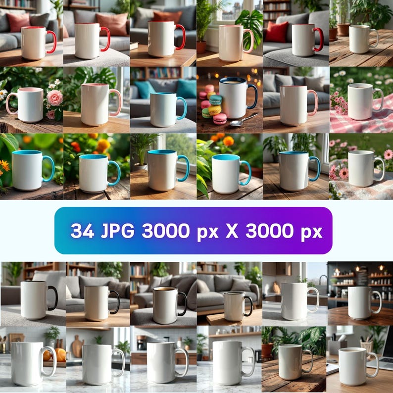 15oz Accent Mug Mockup Bundle: Canva Template (digital Download) - Etsy