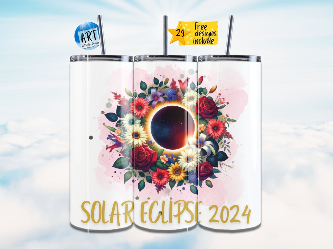 Solar Eclipse 2024 Tumbler Wrap , 20 Oz Skinny Tumbler Sublimation ...