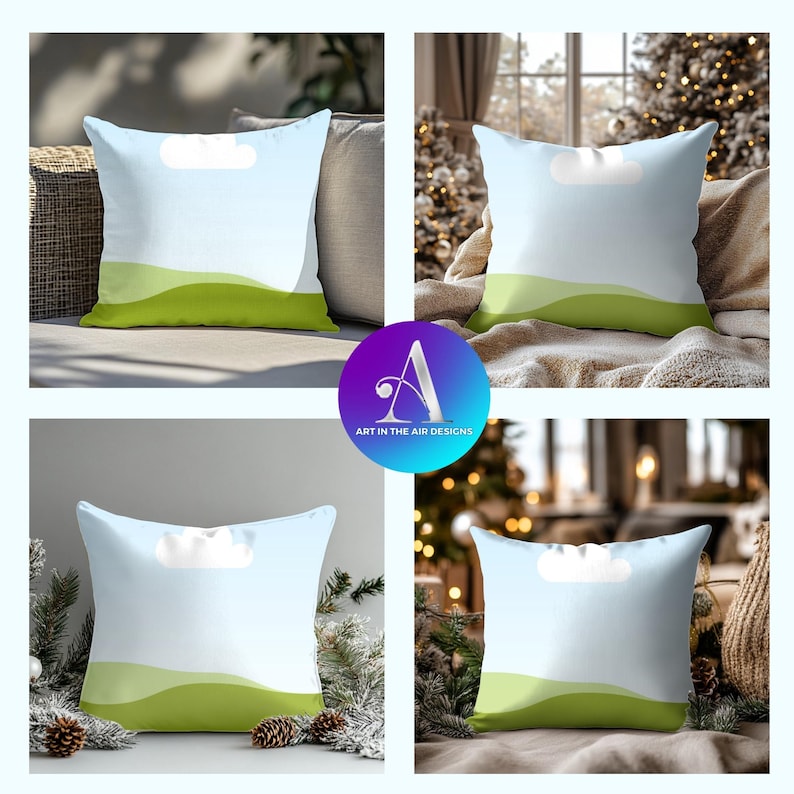 Square Pillow Mockup Canva Template: Editable Design (digital Download ...