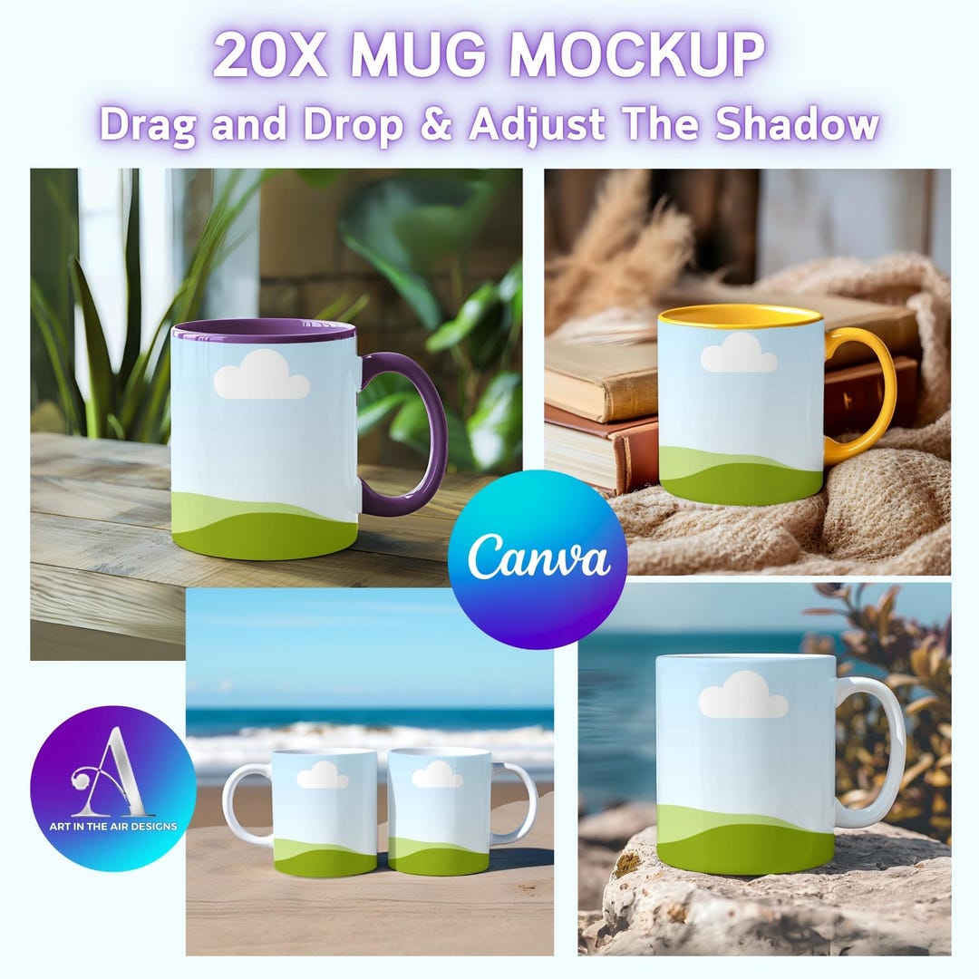 20 Mug Mockup Bundle for Canva: Customizable Templates (digital ...