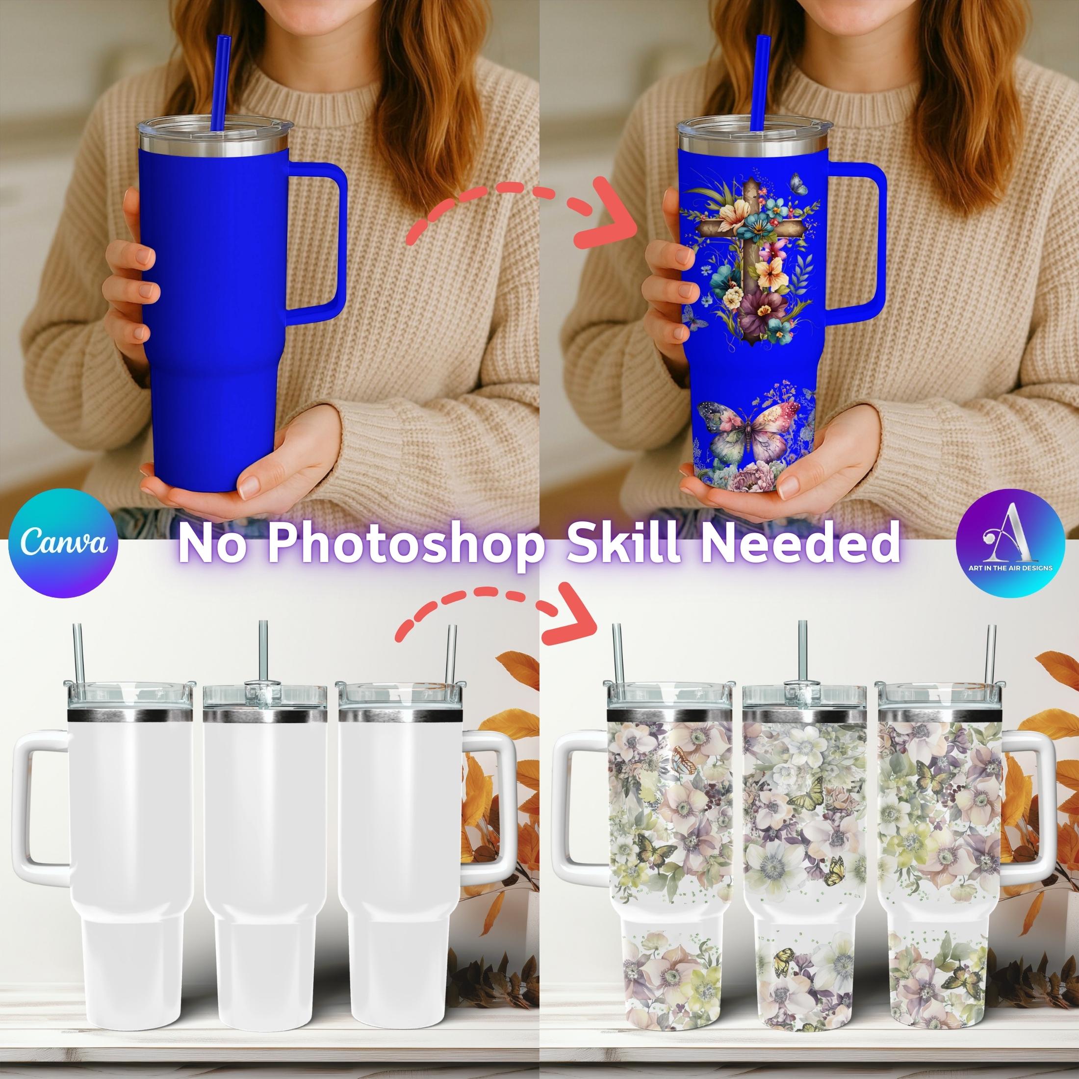 40 Oz Insulated Tumbler Mockup: Customizable Canva Template (digital ...