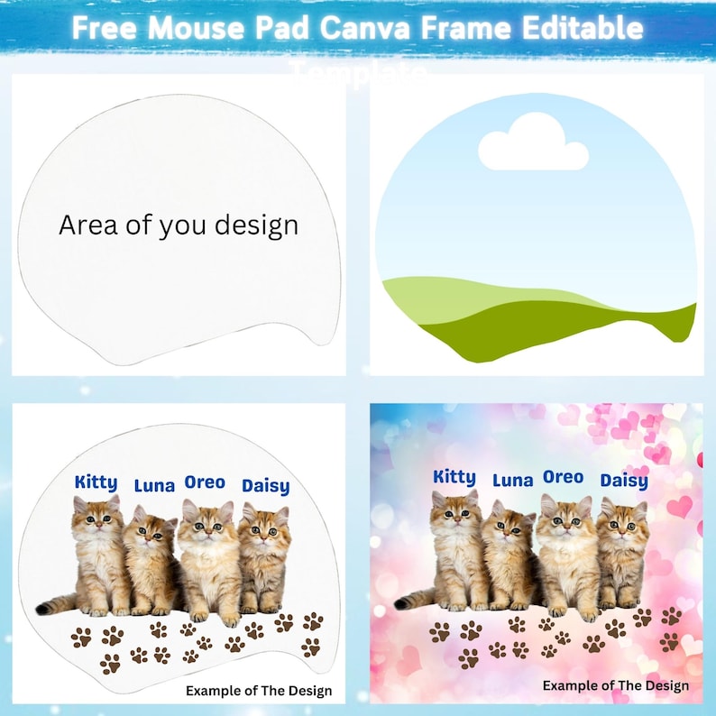 20 Mouse Pad Mockup With Wrist Rest: Canva Template (digital Download ...