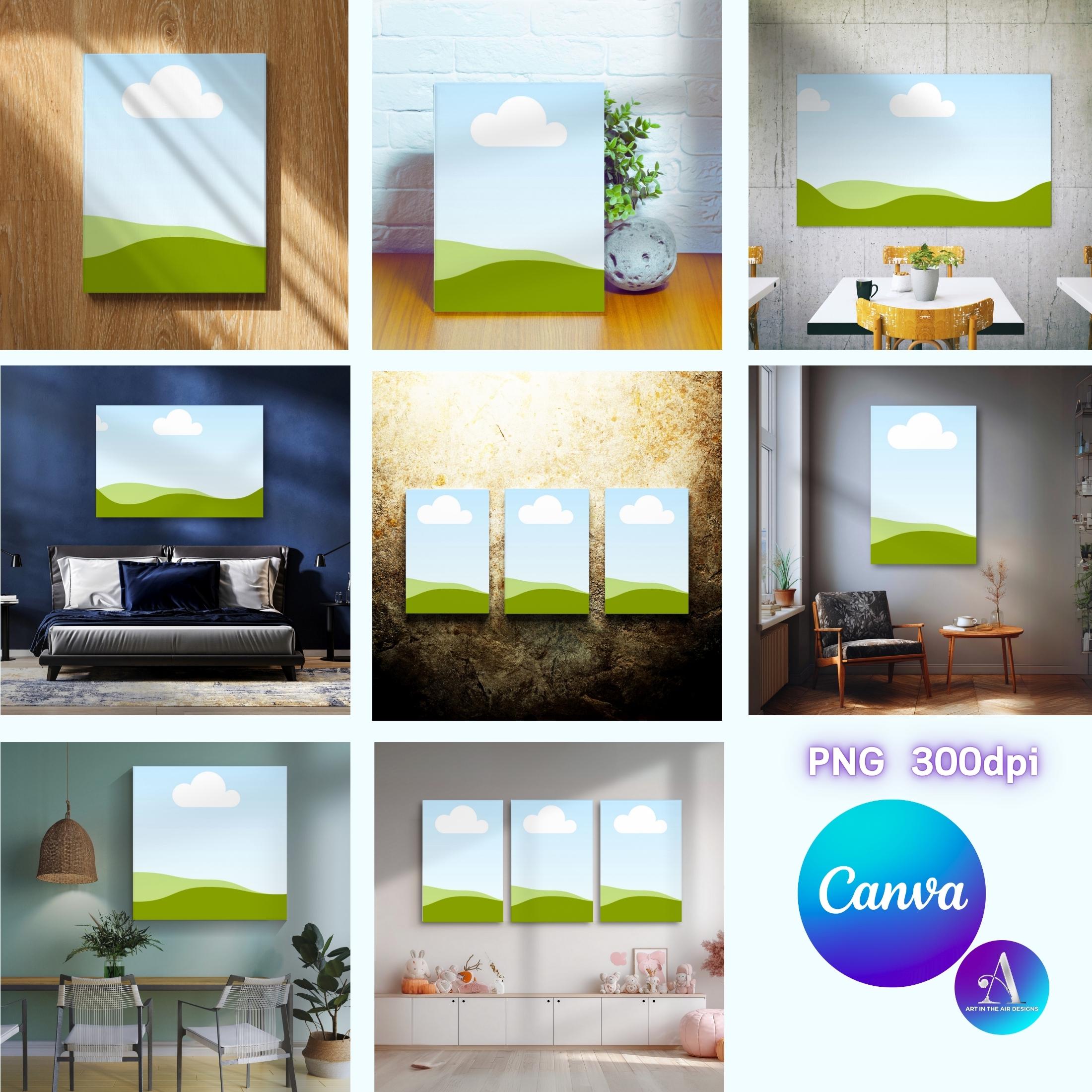 Boho Canvas Mockup Bundle: Wall Art Display (canva Editable, Digital ...