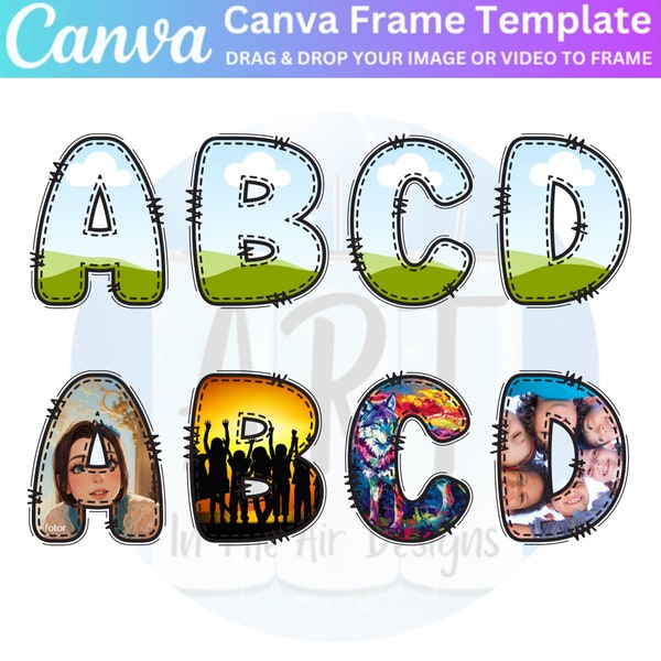 Canva Editable Alphabets, Letters Canva Template, Canva Frames, a Z ...