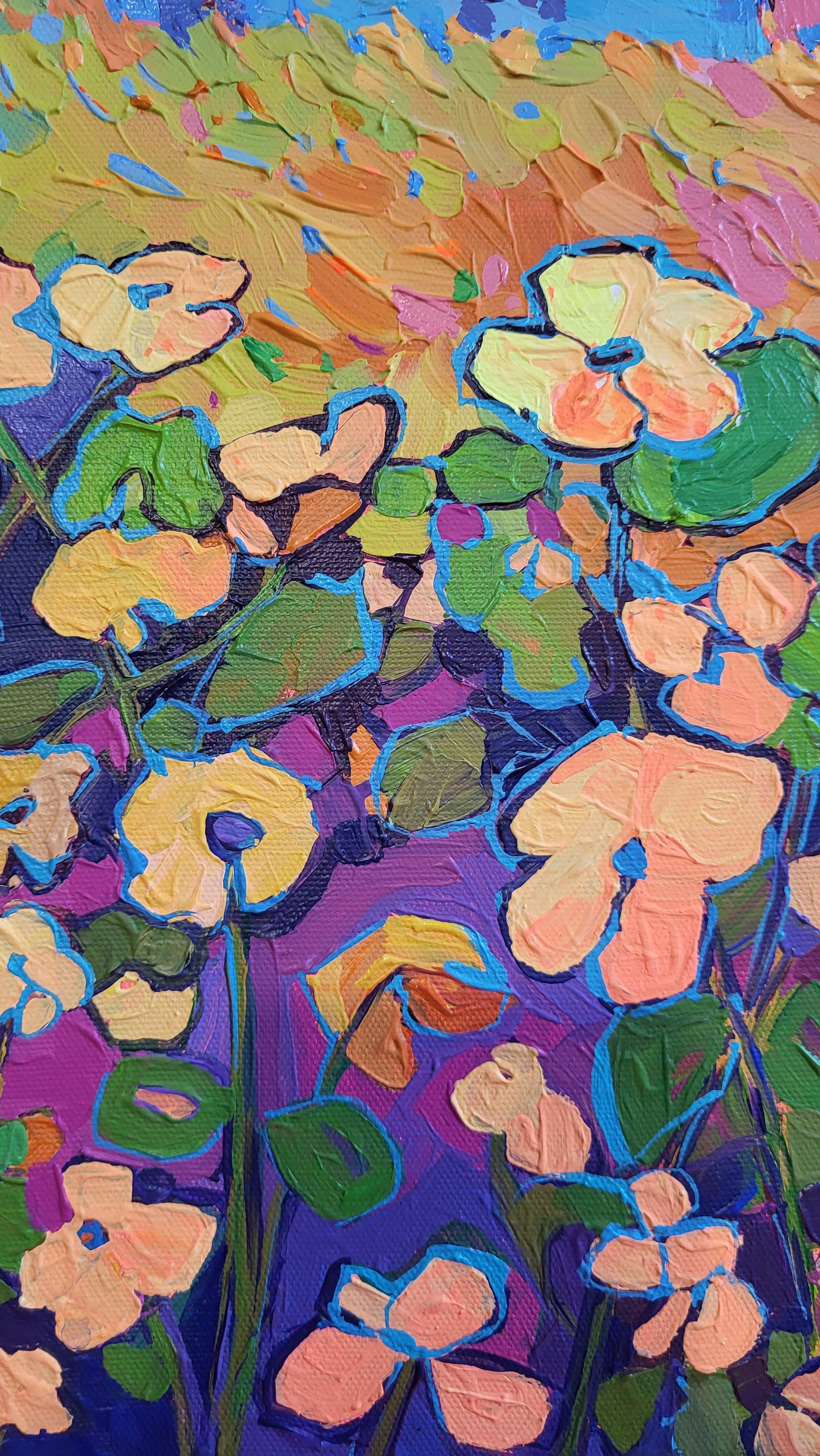 Modern Vibrant Acrylic Painting on Canvas, 50x60 Cm Artwork for Home ...