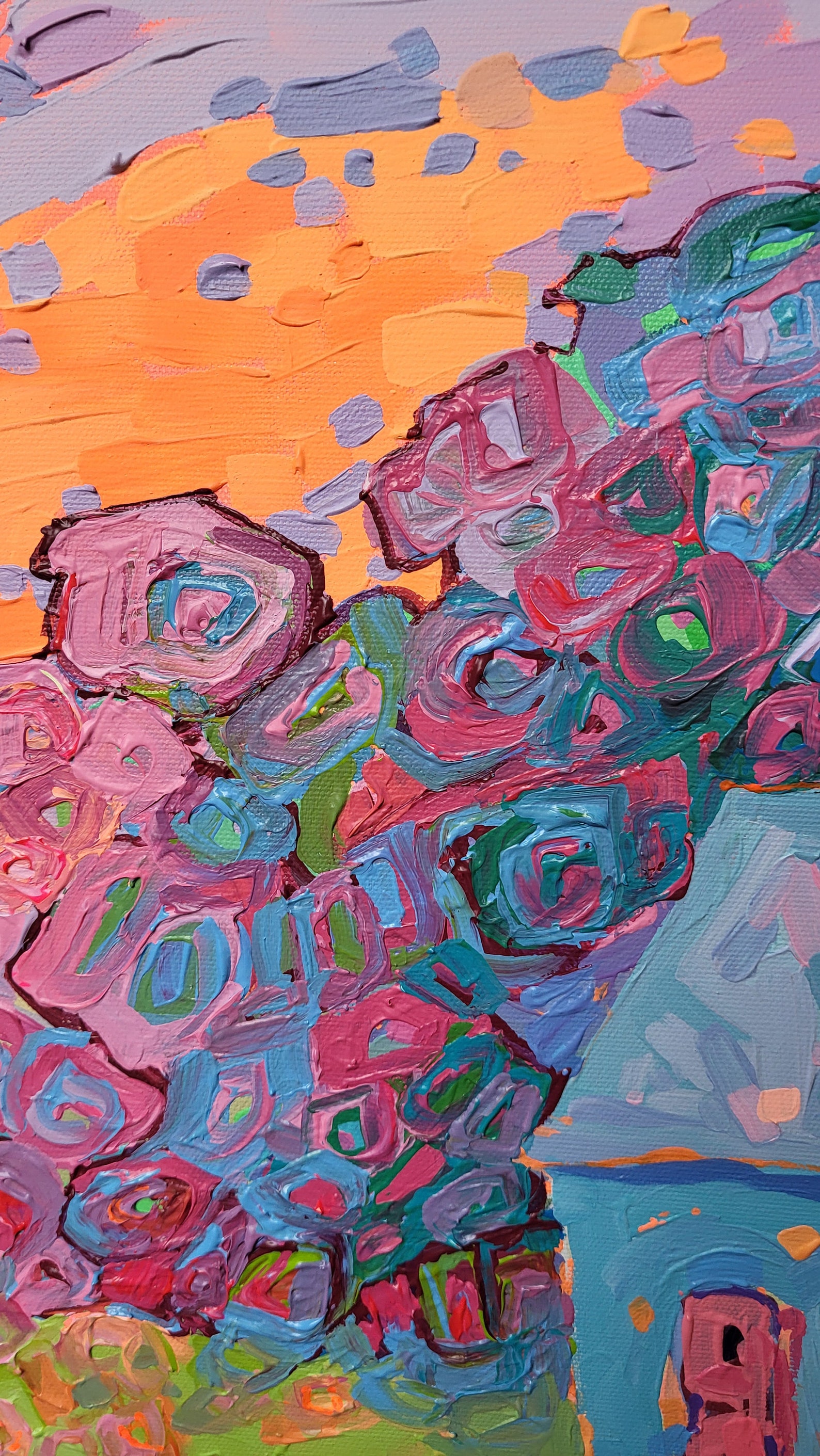 Modern Vibrant Acrylic Painting on Canvas, 50x60 Cm Artwork for Home ...