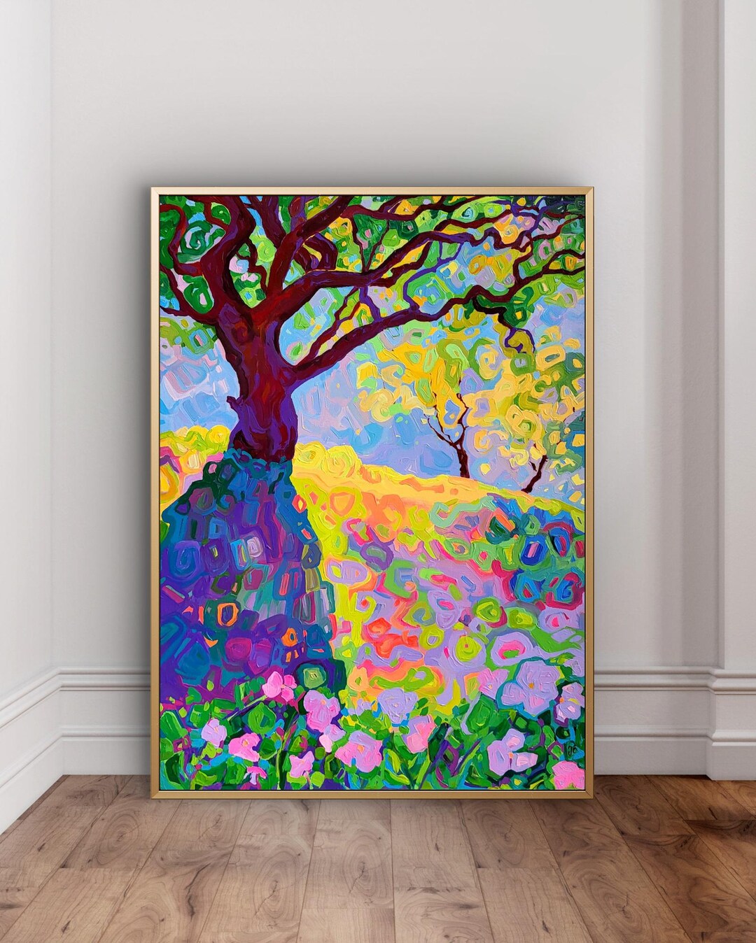 Tree of Life Painting on Canvas for Eclectic Interior | Colorful ...