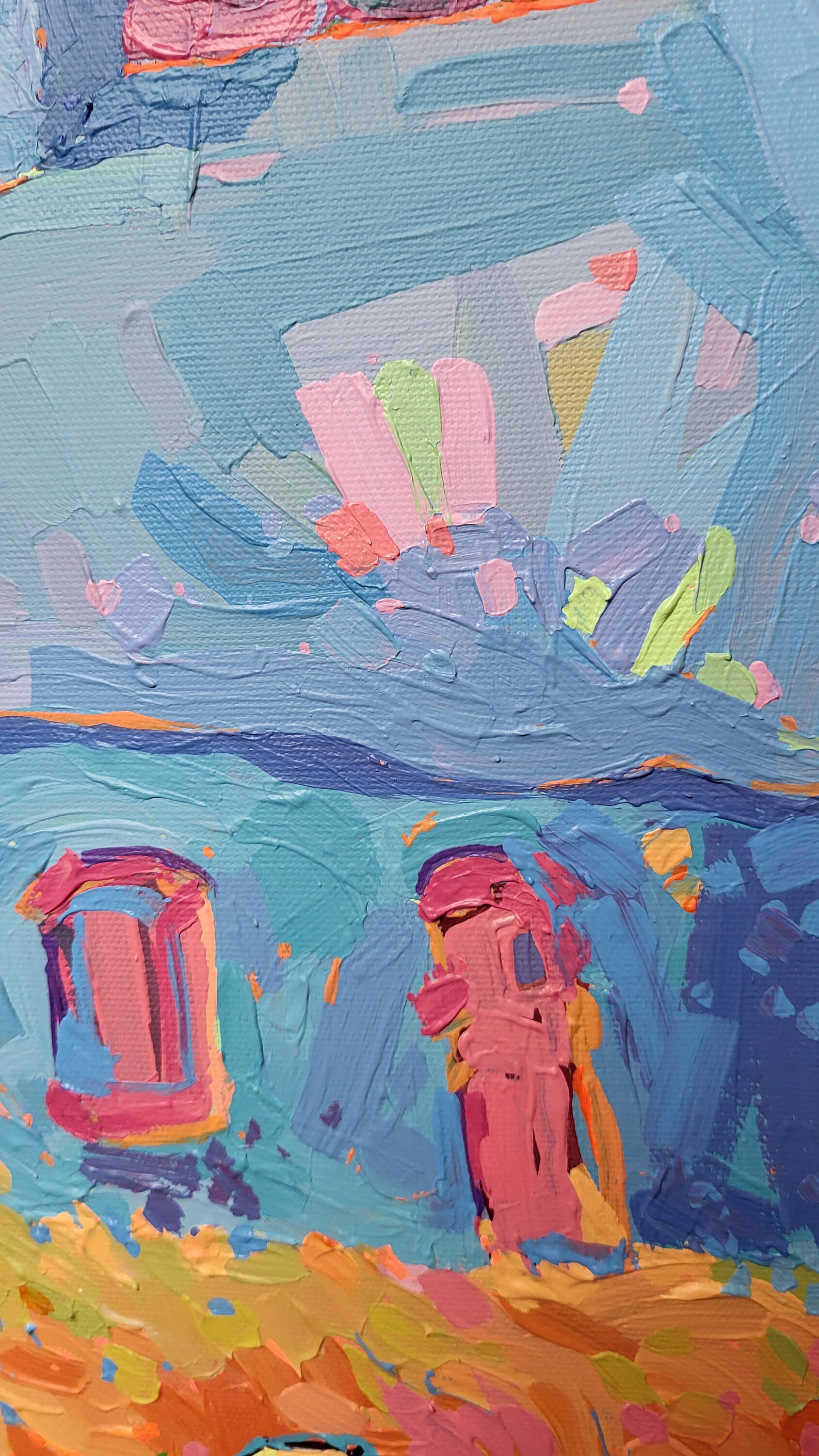 Modern Vibrant Acrylic Painting on Canvas, 50x60 Cm Artwork for Home ...