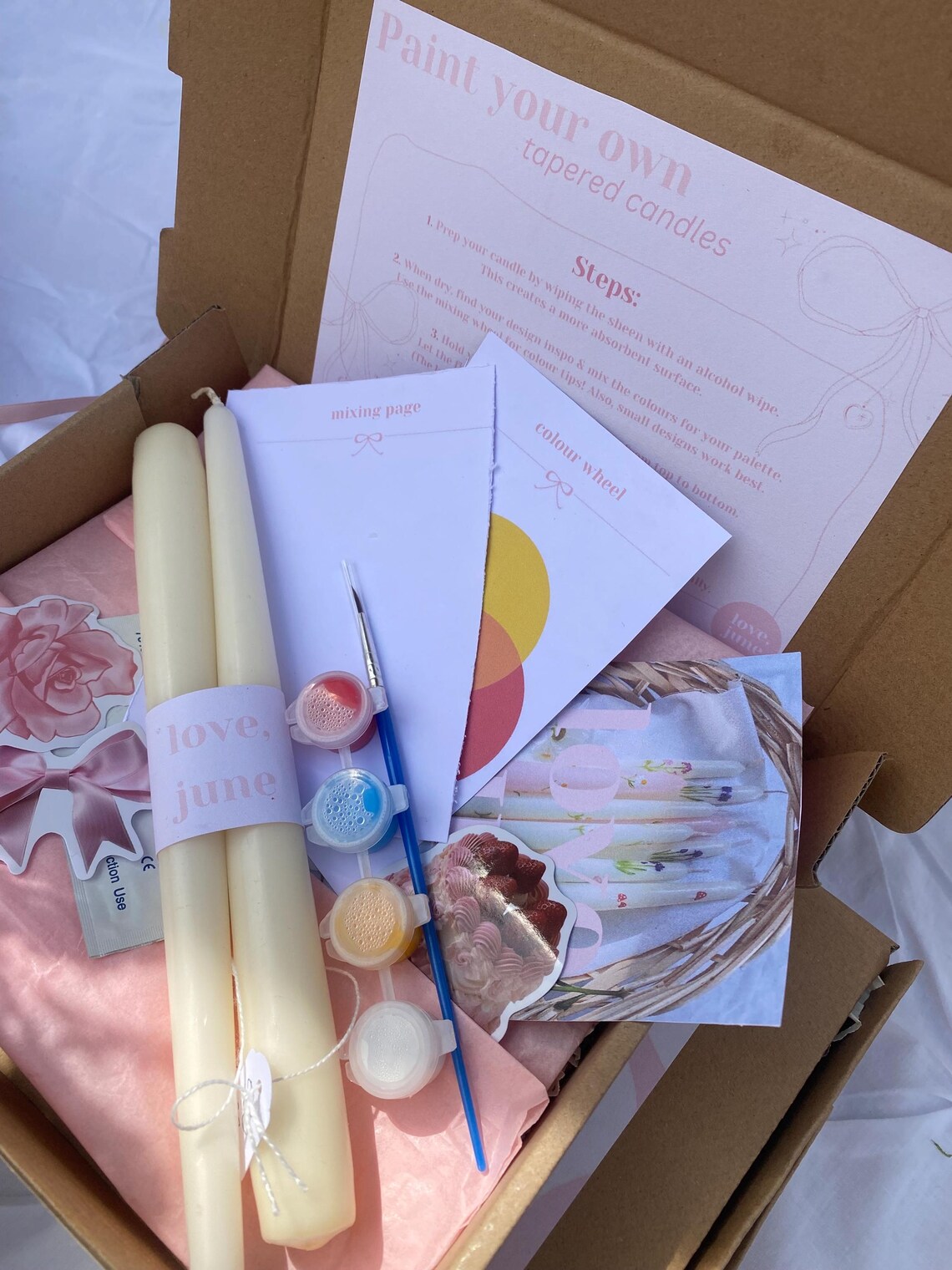 Paint Your Own Candle Kit Love, June Handpainted Candles - Etsy