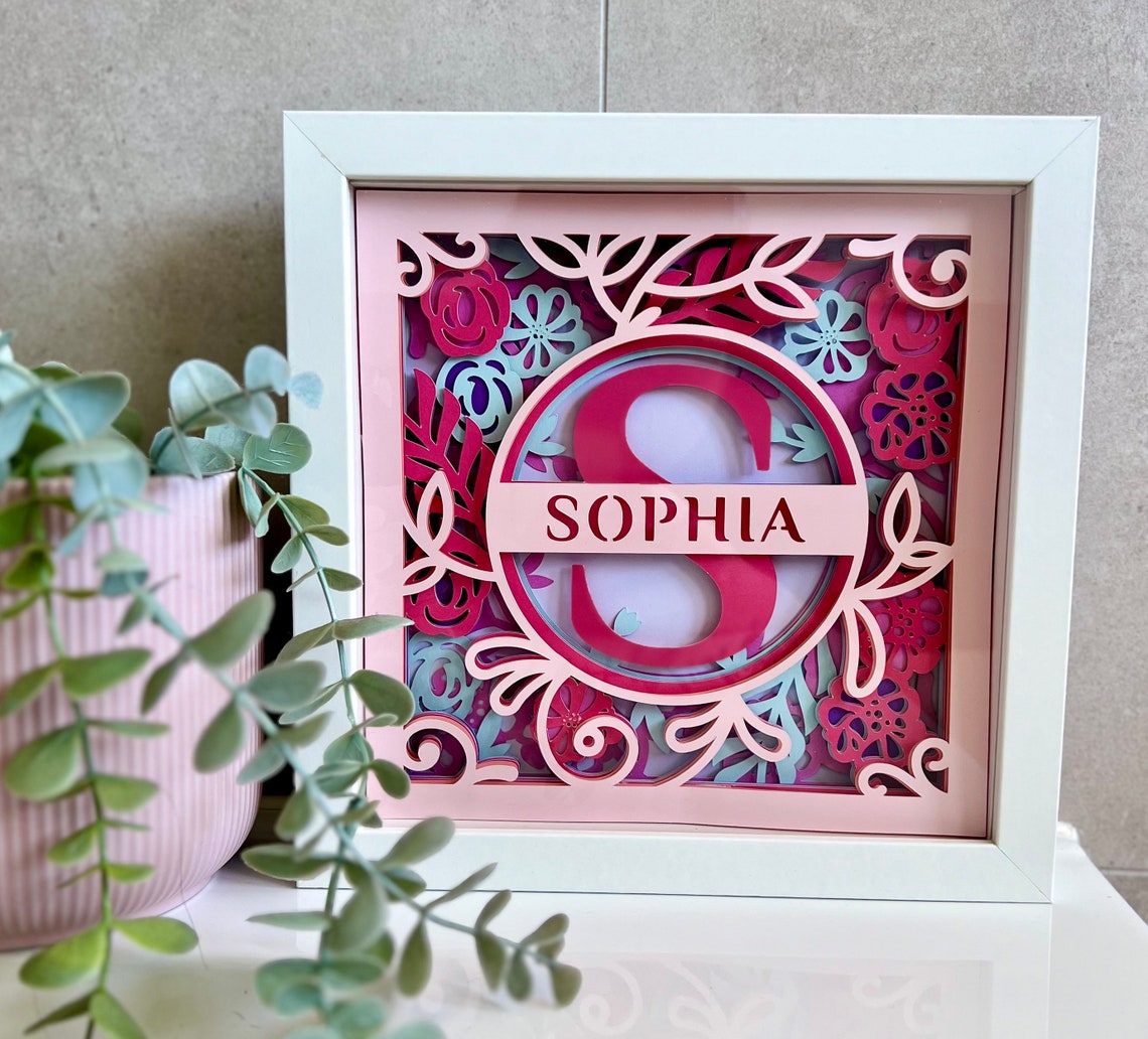 Personalised Floral Shadow Box - Etsy