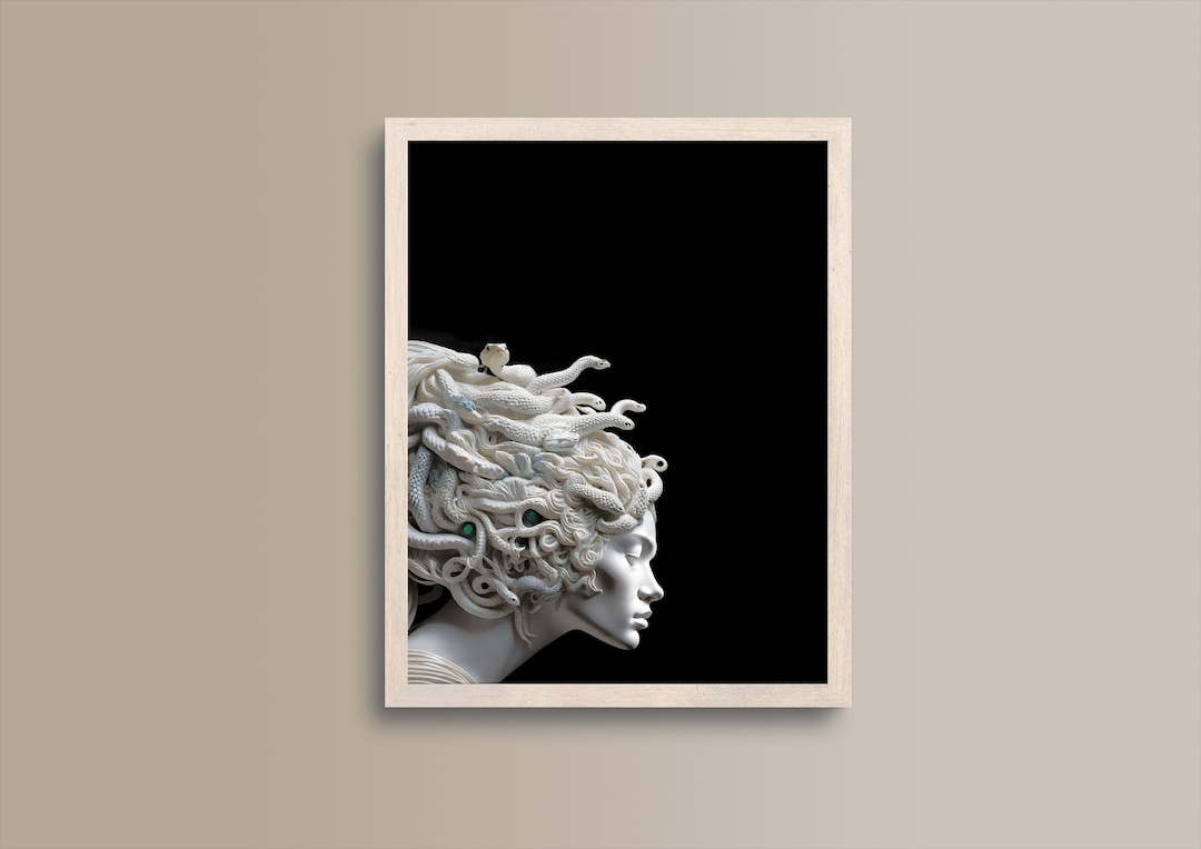 Medusa Art Poster, Modern Mythology Illustration for Stylish Home Decor ...