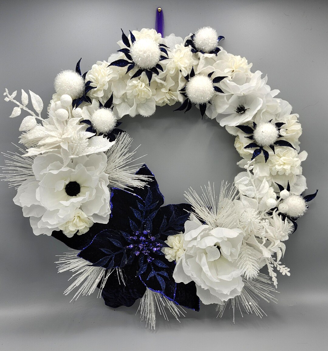 Winter White Wreath, Goth Home Decor, Gothmas, Front-door Wreath, Wall ...